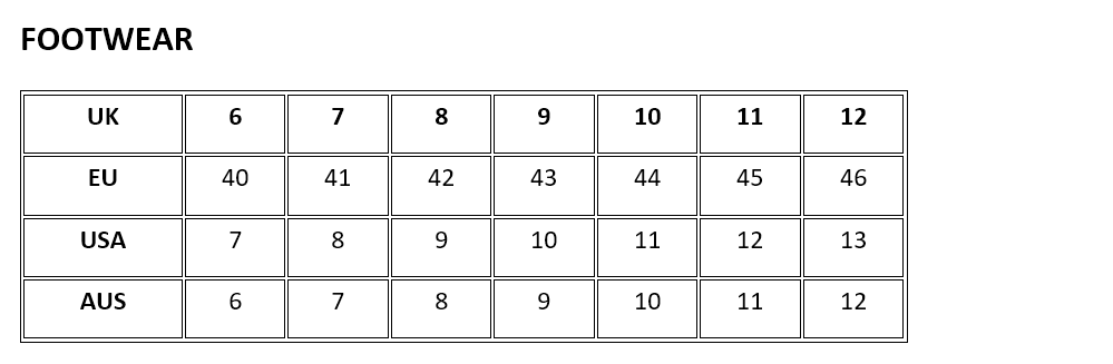 LUKE 1977 Size Guidelines | Size Charts for Mens Clothing | LUKE 1977 ...