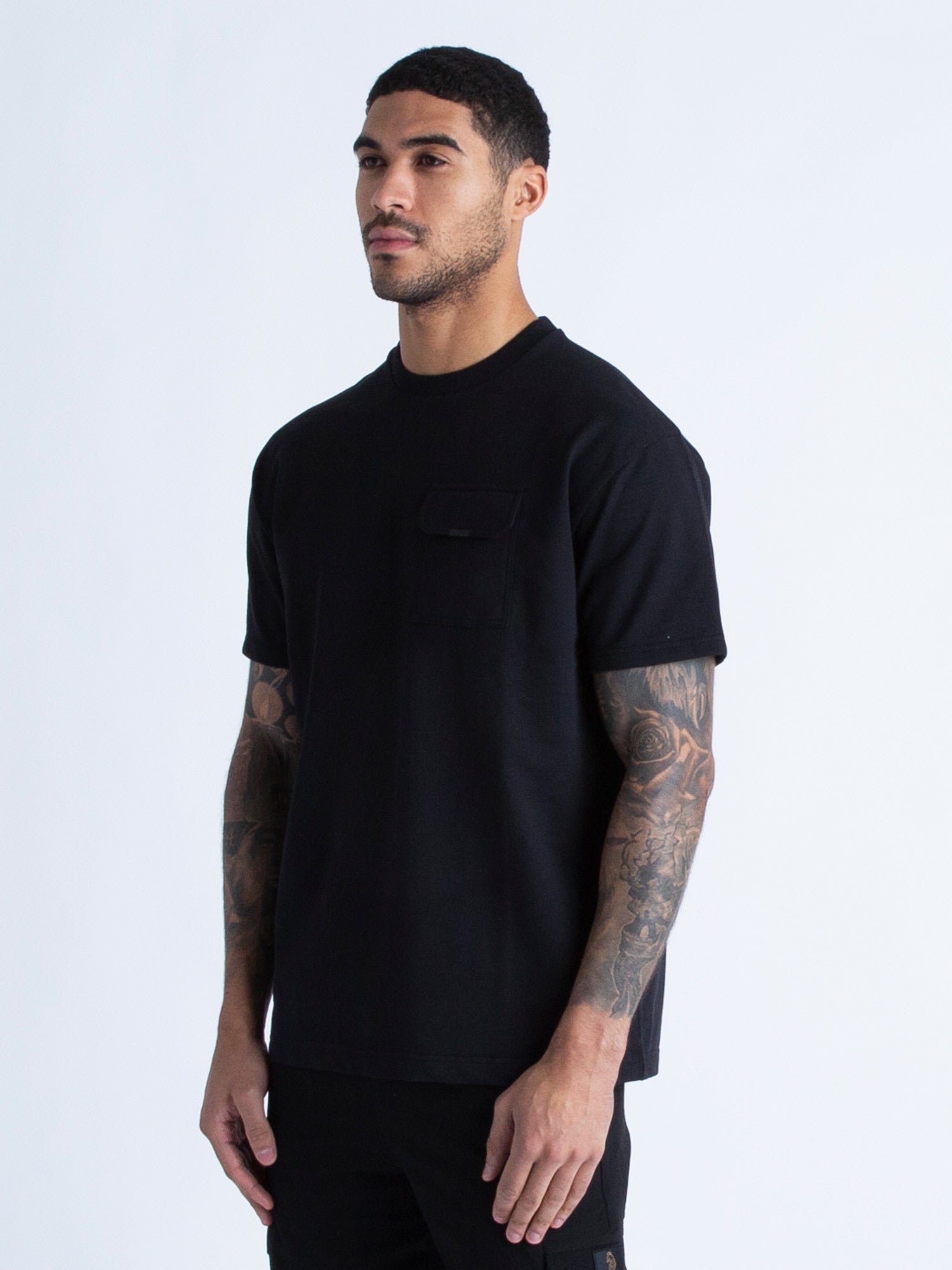 DRAGGER Men's Plain Oversized Pure Cotton Crew Neck T-Shirt In Black ...