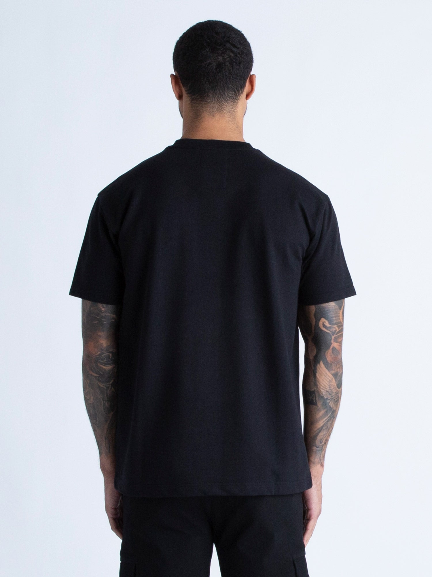 DRAGGER Men's Plain Oversized Pure Cotton Crew Neck T-Shirt In Black ...