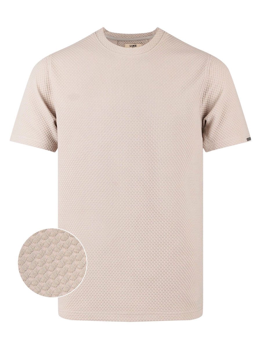 Alboran Textured Stone T-shirt | Premium Rib Jacquard Waffle LUKE 1977 ...
