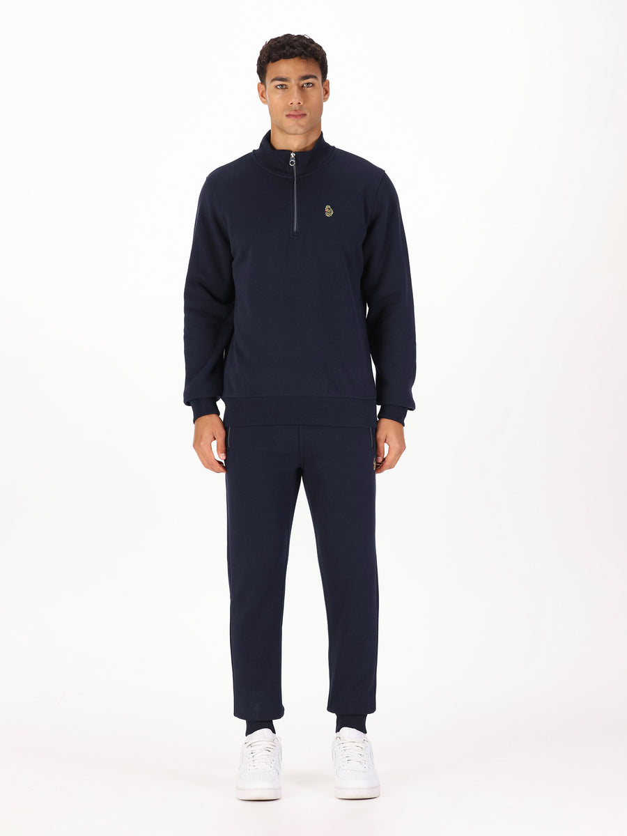 LUKE SYDNEY 1000 Tracksuit - Dark Navy Cotton Fleece Sweat Set with ...