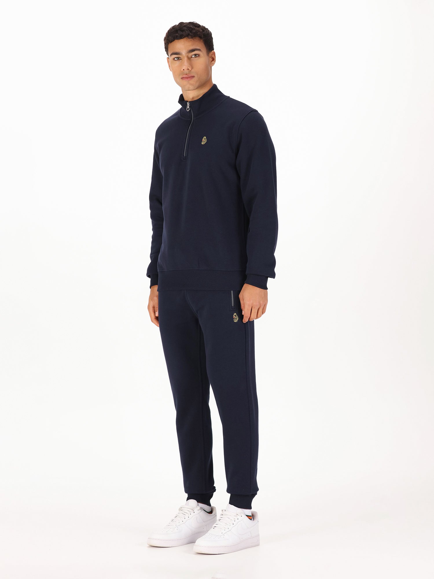 LUKE SYDNEY 1000 Tracksuit - Dark Navy Cotton Fleece Sweat Set with ...