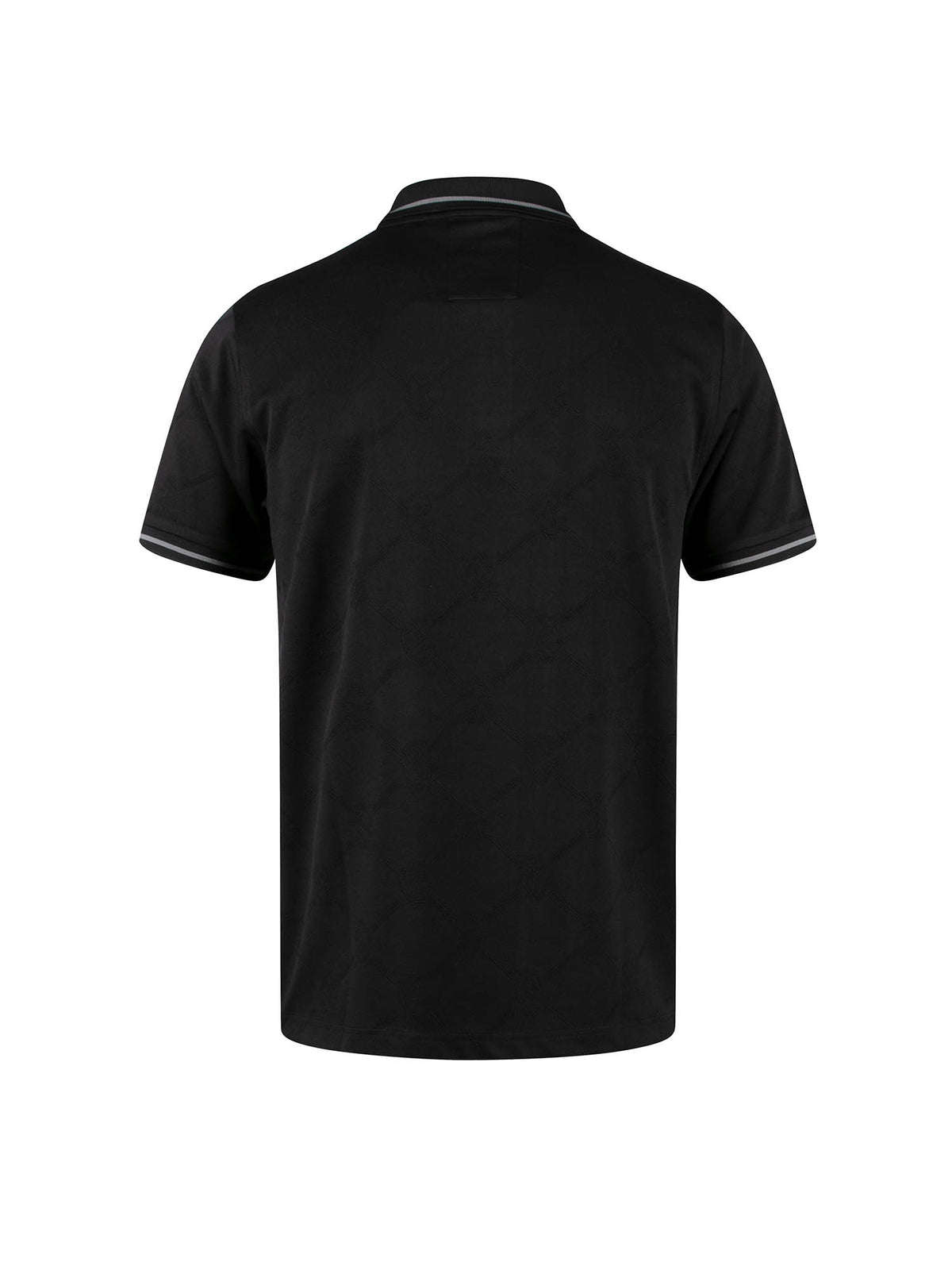 Men's Black Jacquard & Contrast Tipping Polo Shirt | Saxon | Luke 1977 ...