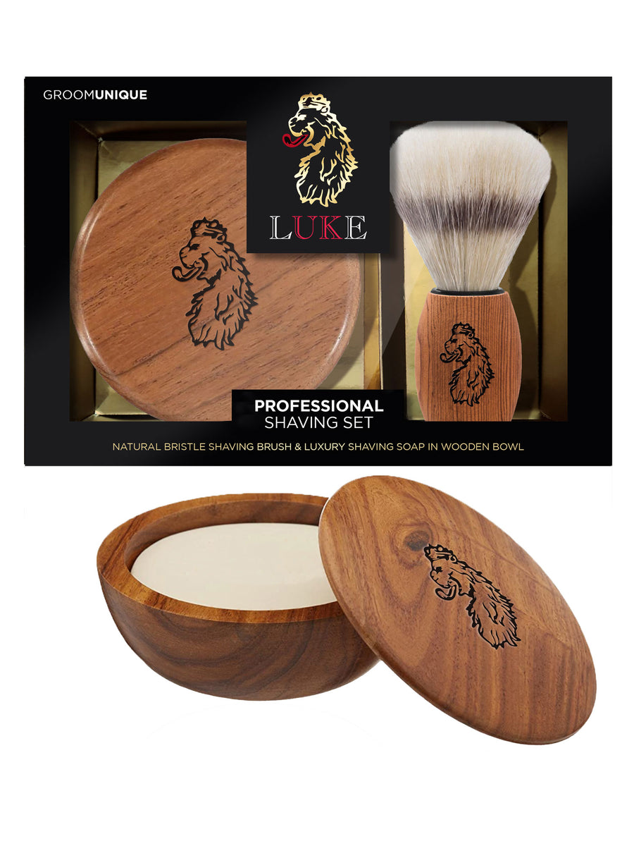 LUKE Pro Shaving Kit | Luxury Natural Bristle Brush & Shaving Soap in ...